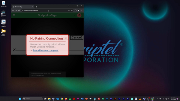 Using Scriptel mSign Mobile in a web browser - Scriptel Wiki