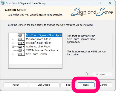 ScripTouch Sign and Save installation - Scriptel Wiki