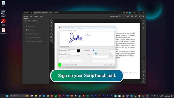 Install ScripTouch Adobe Reader Plugin and Signing a PDF on Windows - Scriptel Wiki
